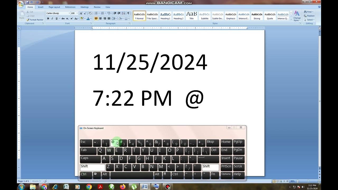 Microsoft word Date and Time Keyboard shortcut - YouTube