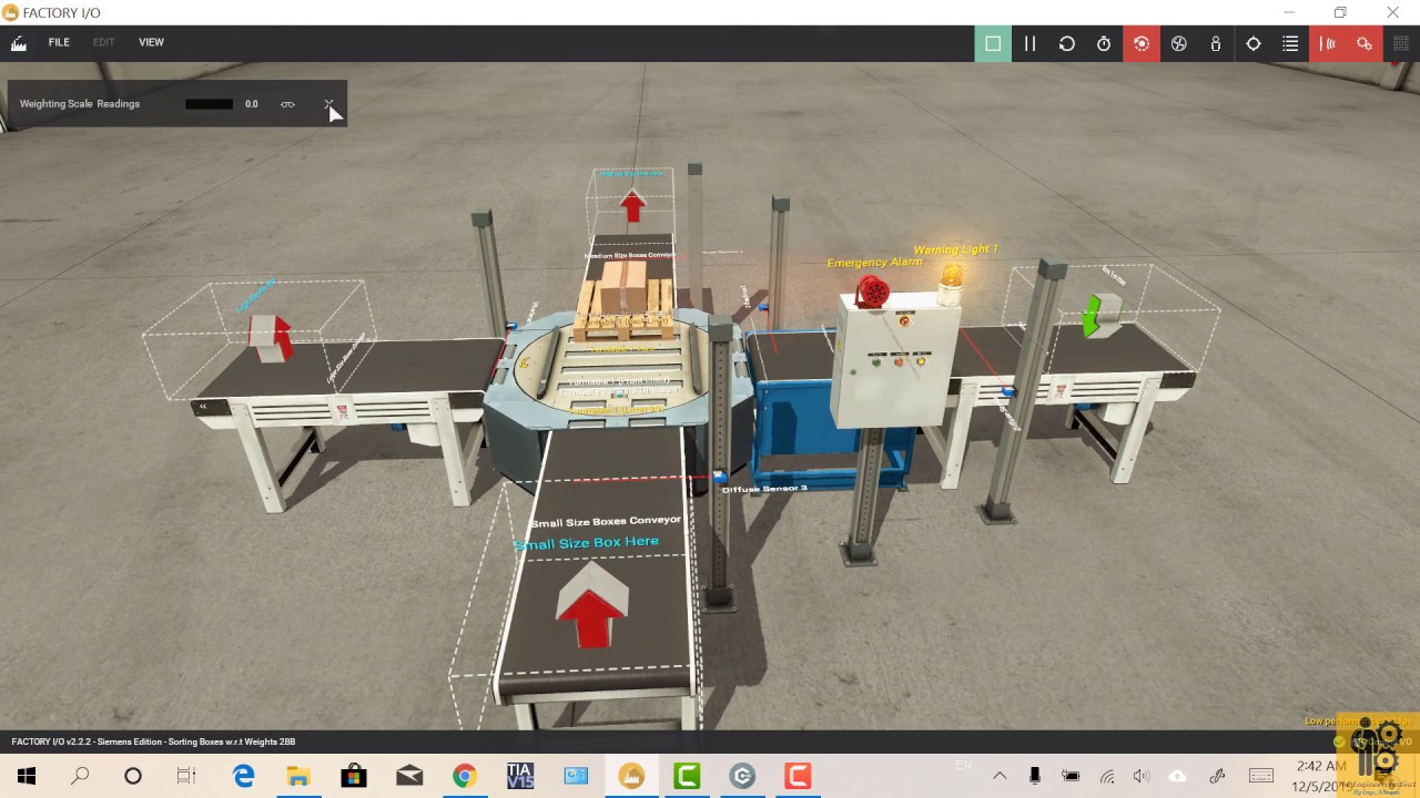 Factory IO Sorting Boxes w.r.t their Weights - YouTube