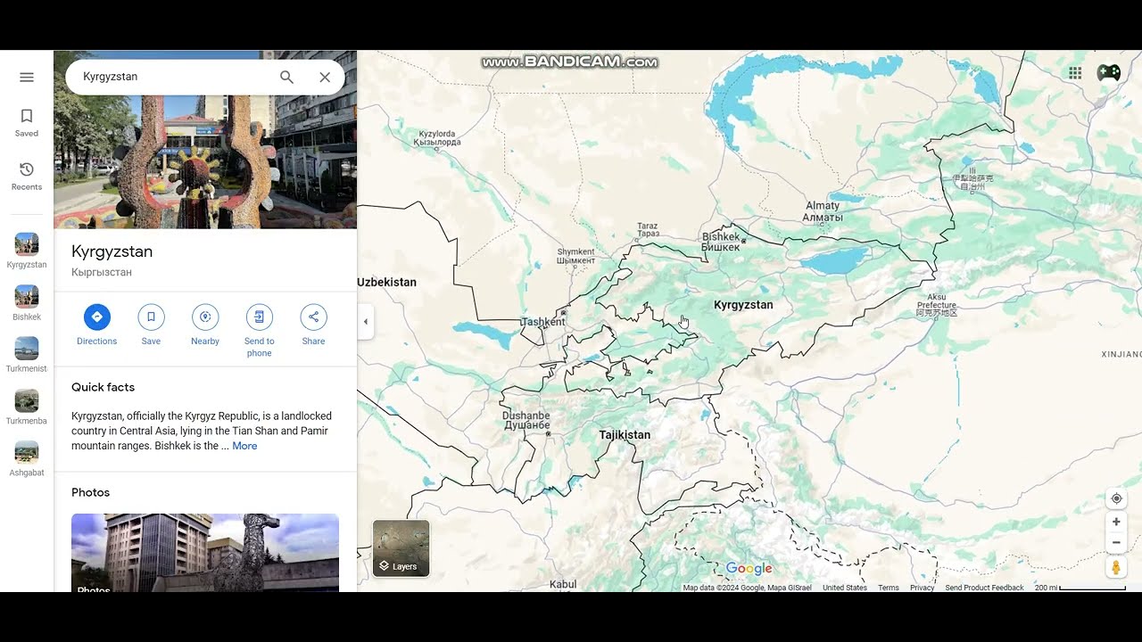 Google Maps Country - Kyrgyzstan - YouTube