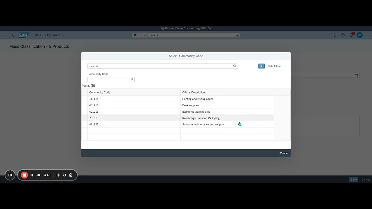 Manage Commodity Codes - YouTube