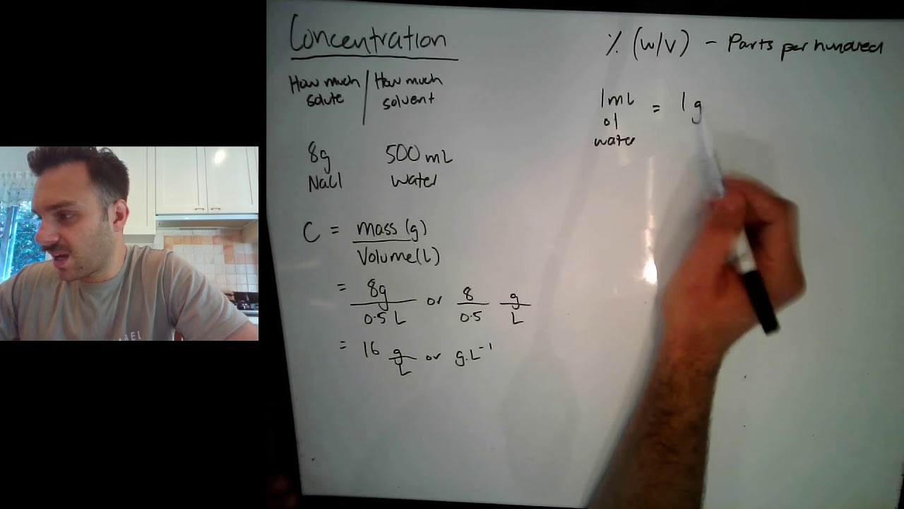 Module 2 - 8.1 - Concentration grams per litre to percentage - YouTube
