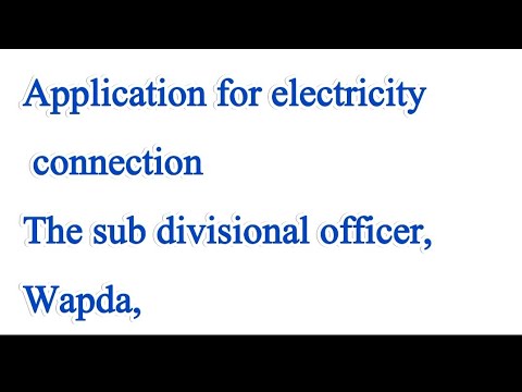 | How to write application for electricity connection ine English ...
