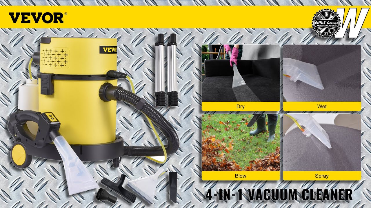 VEVOR Wet Dry Vacuum Cleaner, 4-in-1, Portable Vacuum w/ Blow & Spray ...