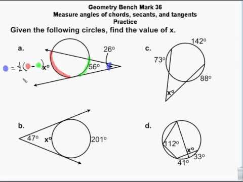 Geometry - Circles - Chords, secants & tangents - measures, angles and ...