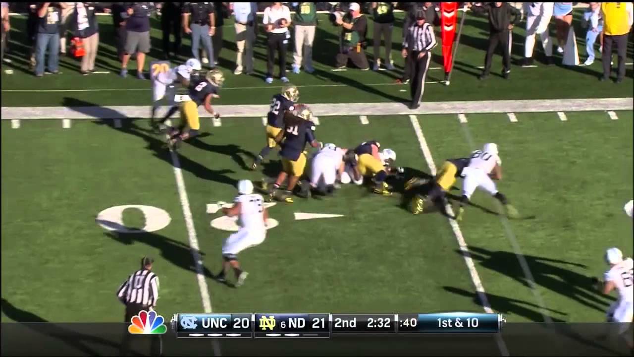 FB - Fumble Recovery and Folston TD #NDQuickPlays - YouTube