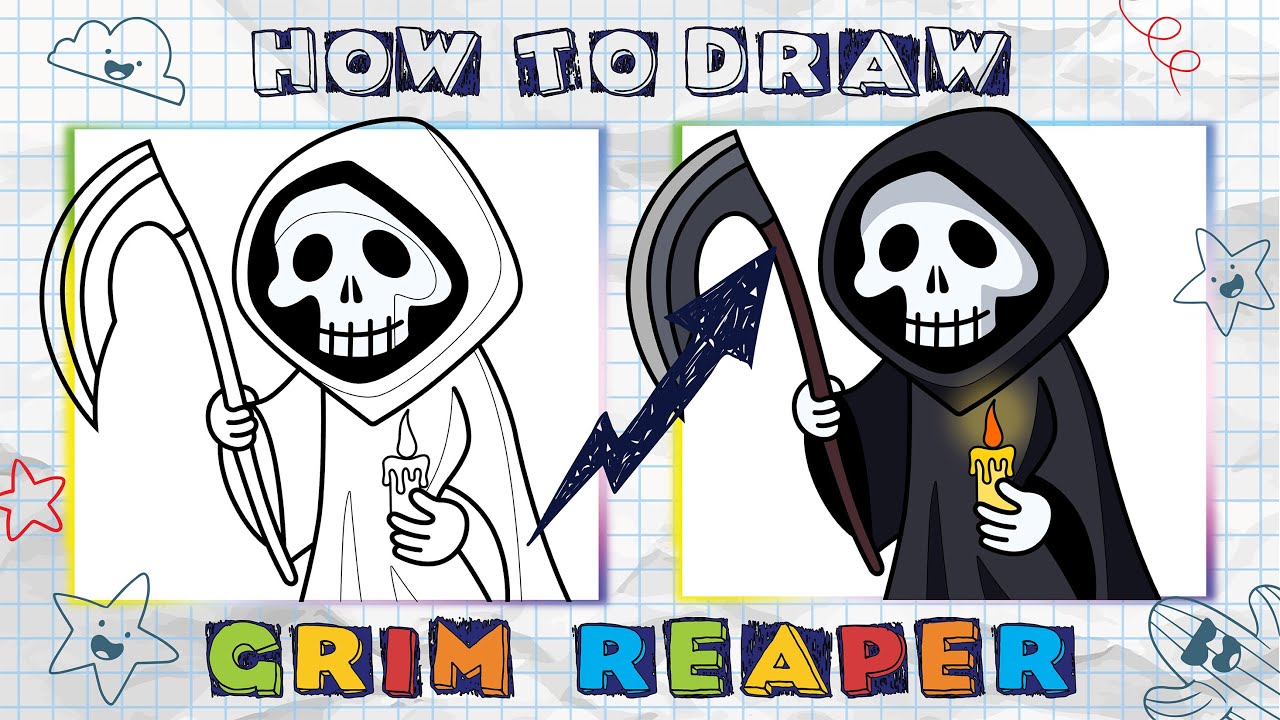 How To Draw #26 A Grim Reaper for Beginners | Halloween Drawings | Easy ...
