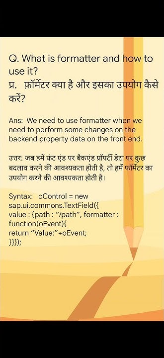Formatter And It S Use In Sapui5 Video Videos Technology Technogamerz Sap Tech Viral