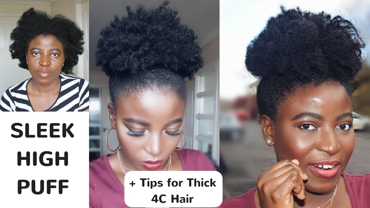 SLEEK HIGH PUFF ON MY THICK SHORT 4C HAIR | Kenny Olapade - YouTube