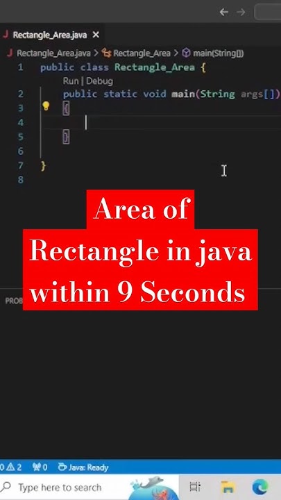 Area Of Rectangle In Java Java Javatutorial Javaprogramming Programming Coding Codes
