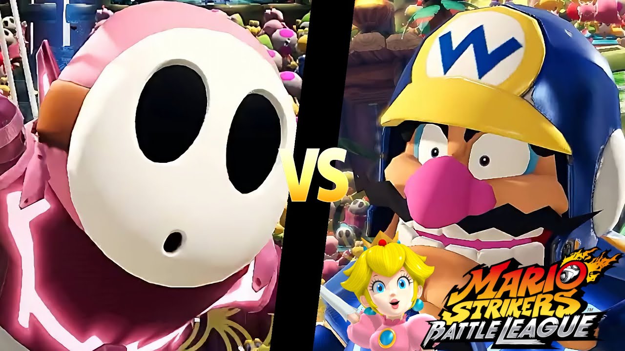 Mario Strikers Battle League Team Shy Guy vs Team Wario in Jungle ...