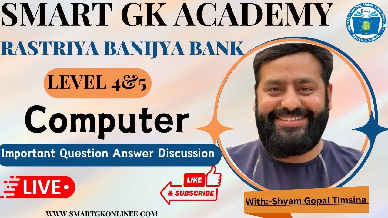RBB|Level 4&5 |Computer Question Answer Discussion Class||By: Shyam ...