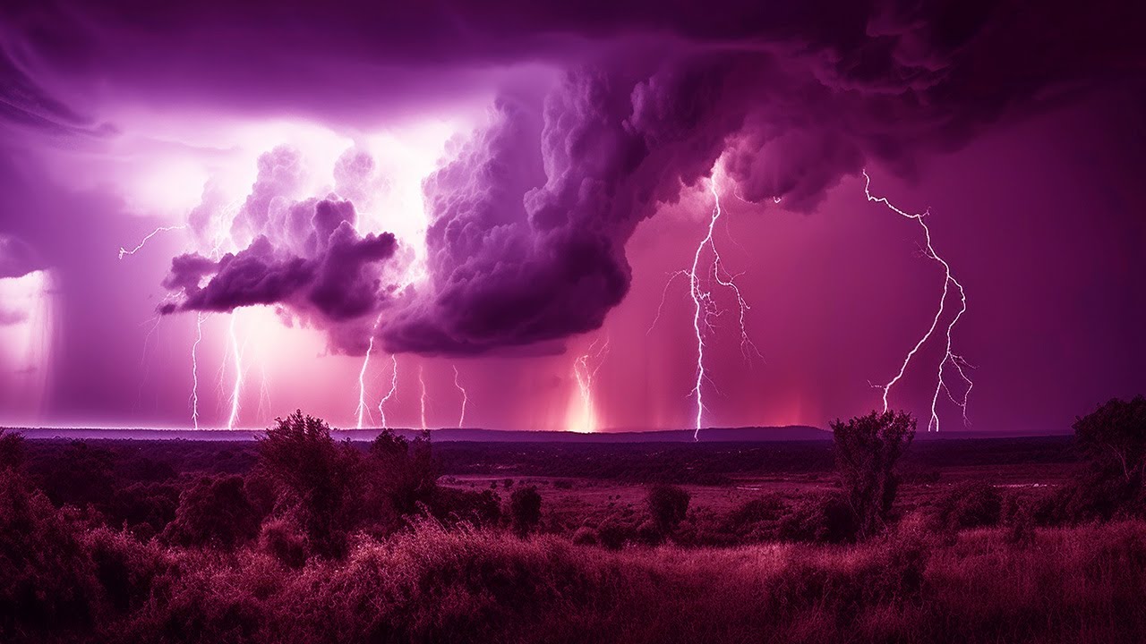 ⚡ Powerful Thunderstorm Rain at Night | Heavy Rain & Very Strong ...