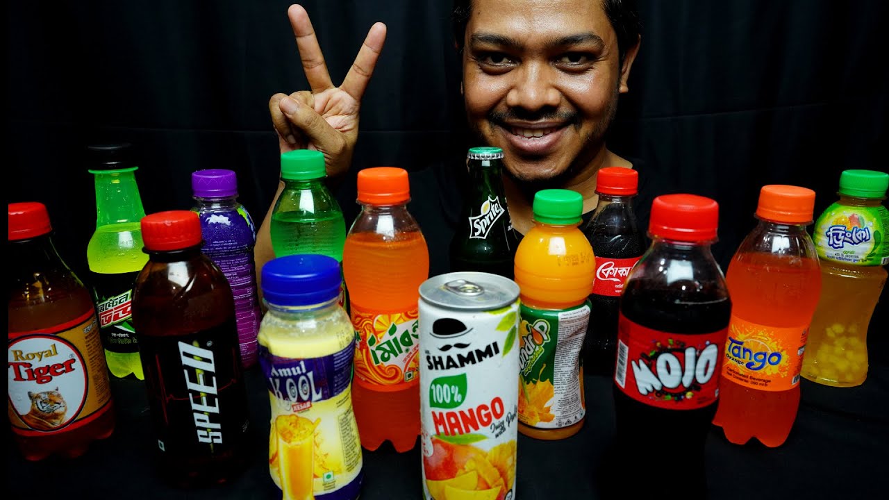 ASMR DRINKING VARIANT COLORED SOFT DRINKS | RANDOM COLORFUL SOFT DRINKS ...