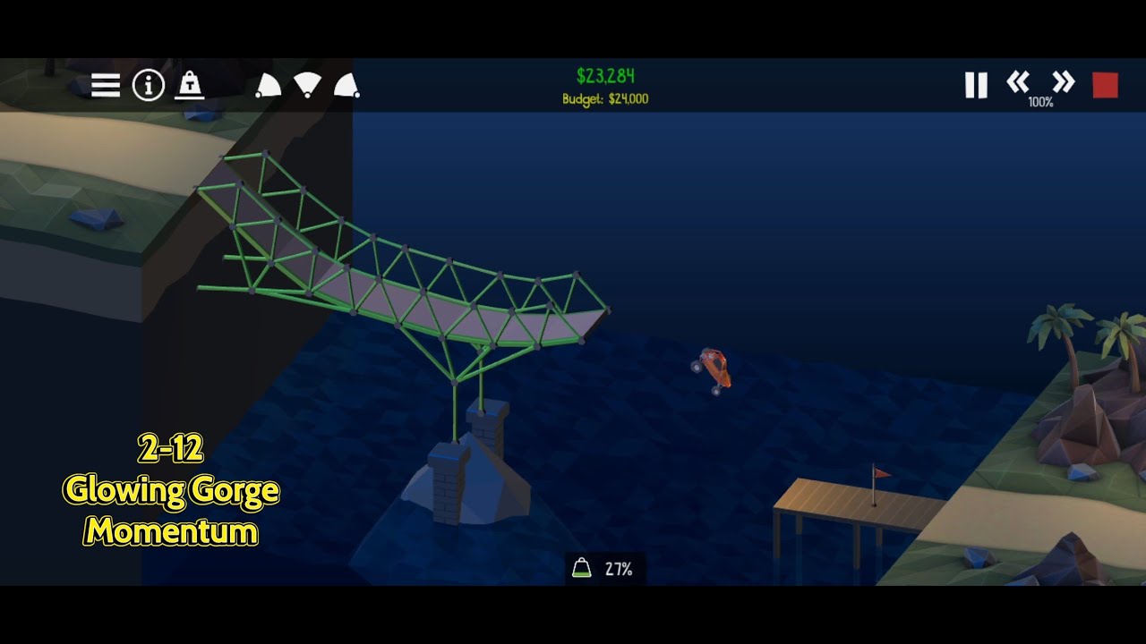 Poly Bridge 2 - Glowing Gorge - Momentum (2-12) - YouTube