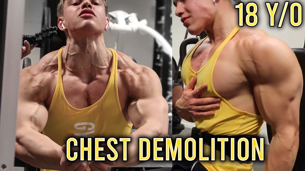 CHEST DEMOLITION & Gymshark Unboxing with 18 year old Oliver Forslin ...