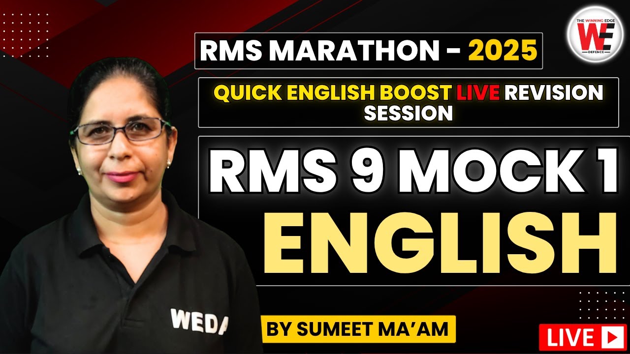 RMS 9 MOCK 1 ENGLISH | Sainik School | RMS | RIMC | JNV Entrance Exam ...