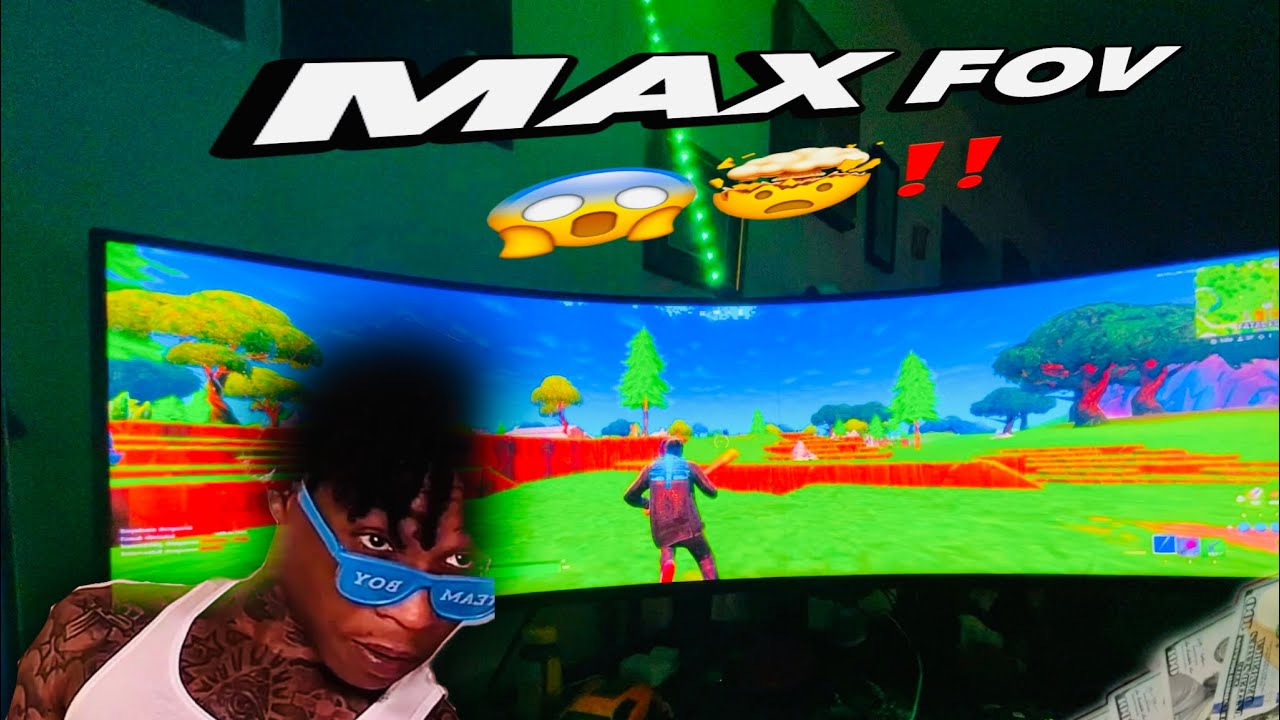 Playing Fortnite on a SUPER ULTRAWIDE Monitor Max FPS - YouTube