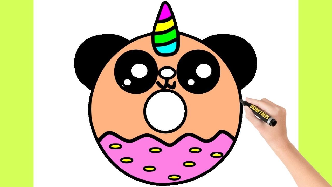 How to Draw a Cute Donut Pandacorn | Easy Drawing for Beginners - YouTube