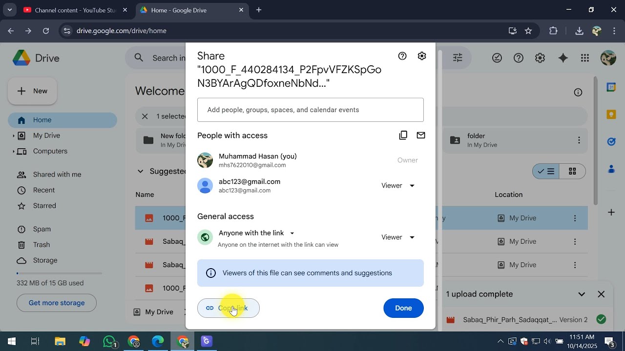 How To Share a File using a Google Drive Link - YouTube