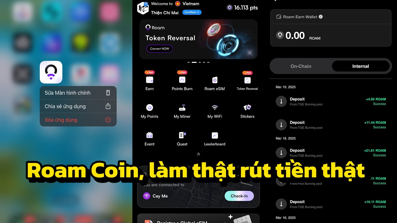 Roam Coin kiếm tiền online bằng kết nối wifi - YouTube