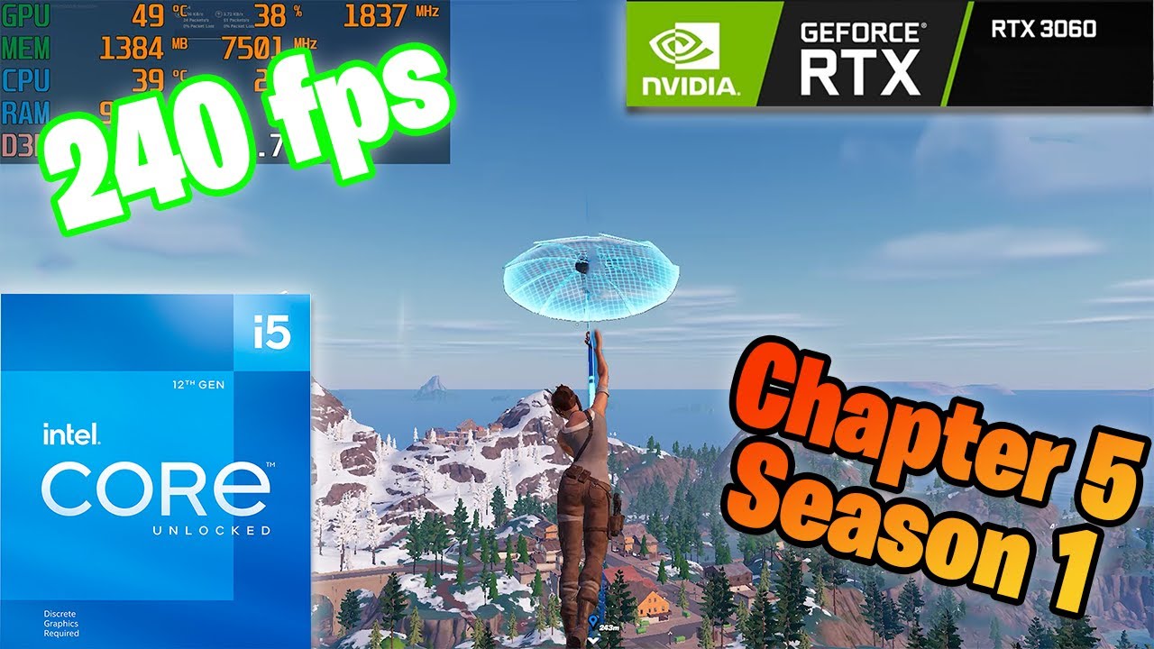 RTX 3060 Fortnite Chapter 5 *ARENA* Performance Mode 240fps - YouTube