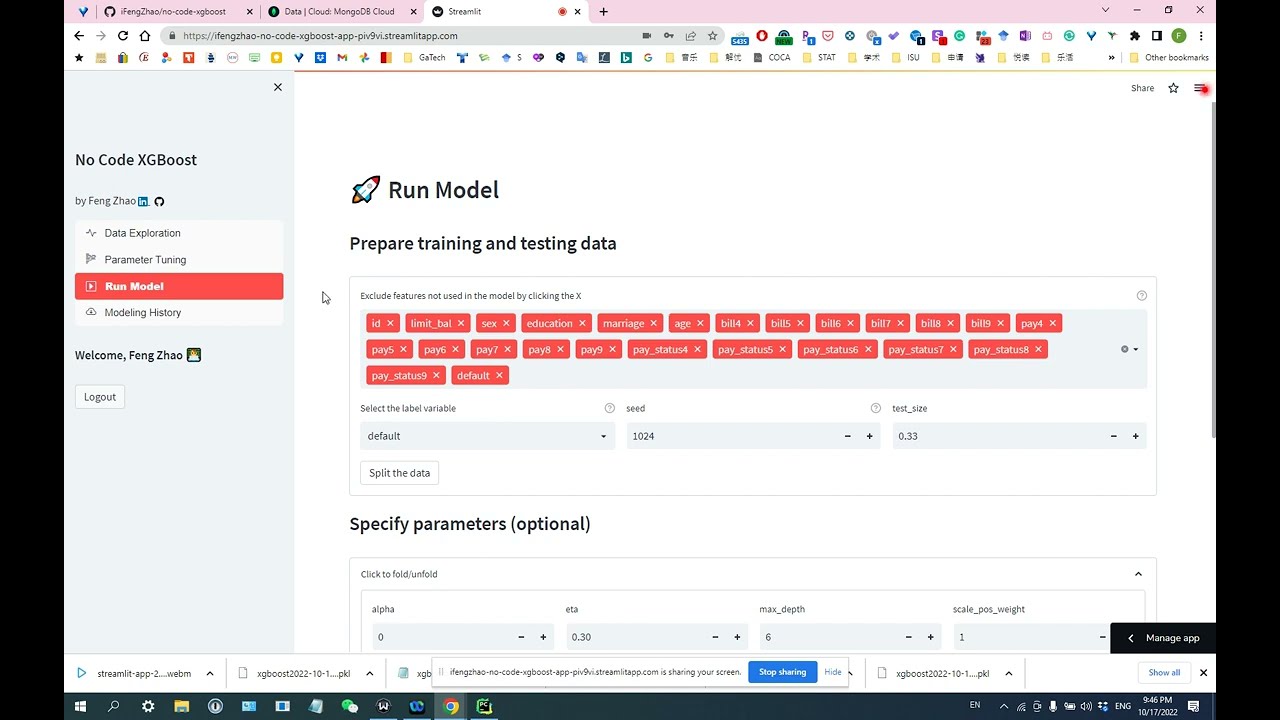 Build A Web App That Runs The Xgboost Model Without Coding Using Streamlit And Mongodb Youtube