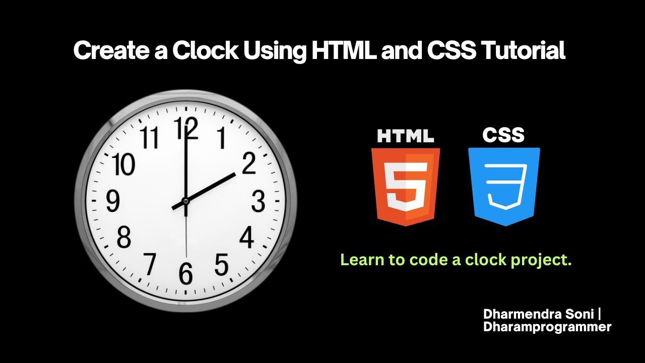 CSS Animation Clock Design Step by Step | HTML & CSS Tutorial - YouTube