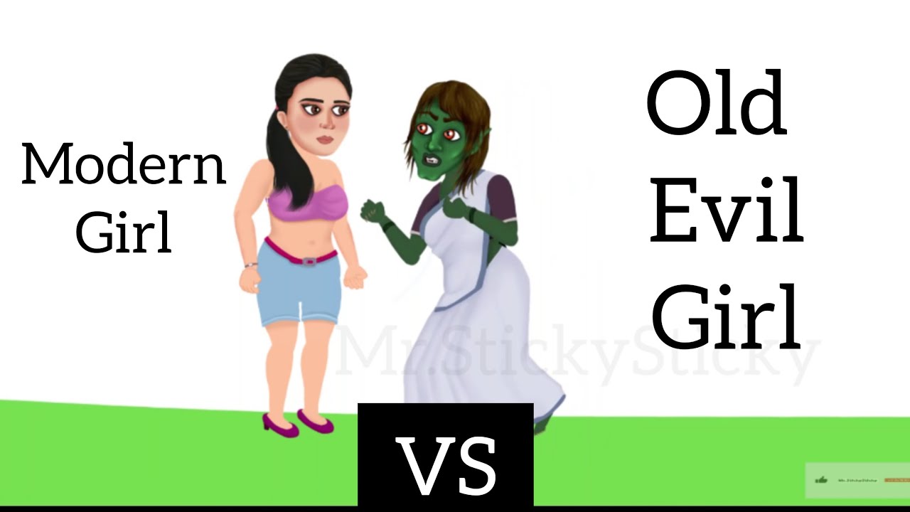 2d Modern Girl Vs Old Evil Girl Mrstickysticky Chromatoons Youtube