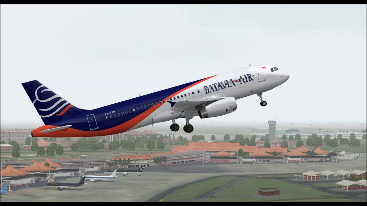 AIRBUS A320 232 PK VVD BATAVIA AIR TAKE OFF FROM SOEKARNO HATTA INTL ...