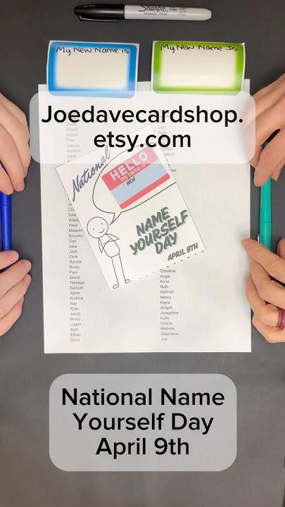 National Name Yourself Day April 9th - YouTube
