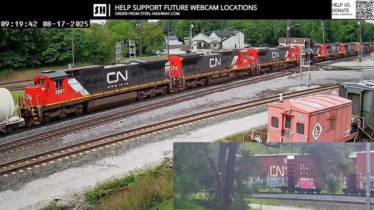 SHR - CN Train M334 with 5 CN C40-8’s at Griffith, IN (8-17-25) - YouTube