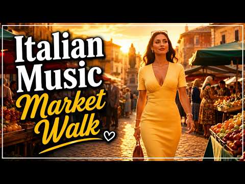 Italian Music for a Golden Market Walk in Rome