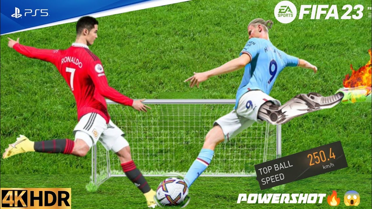 Ronaldo vs Halland | The Ultimate Power shot🔥battle | Fifa 23 PS5 ...