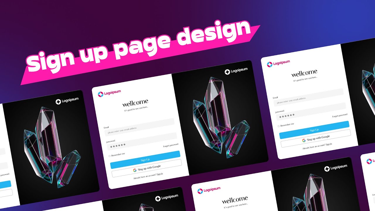 Sign-up page design - DailyUI001 - YouTube