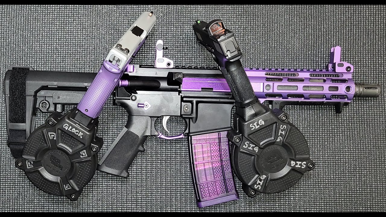 ***50 RND DRUMS ON GLOCK 19 & P365 X (300 BLACKOUT AR PISTOL AKA PURPLE ...