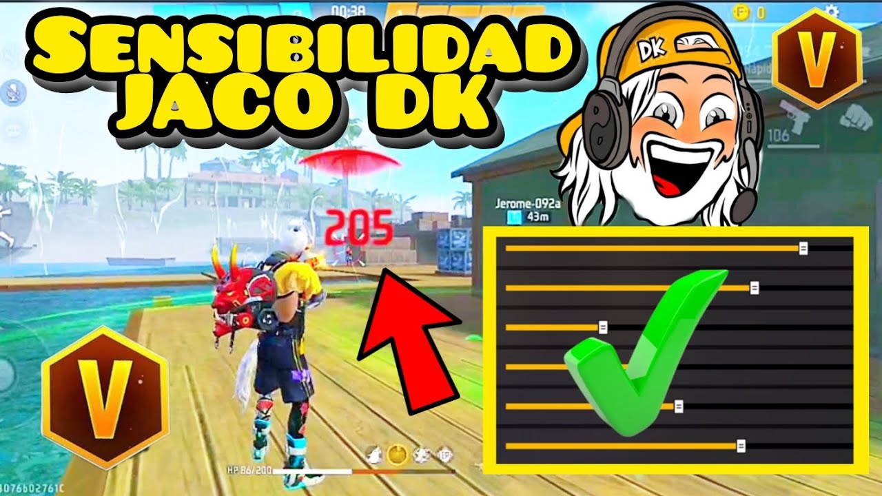 SENSIBILIDAD DE JACO DK ACTUALIZADA PARA PEGAR TODO ROJO NUEVA ACTUALIZACIÓN 2024 FREE FIRE 🩸 ...