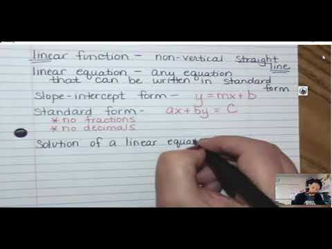 Lesson 5.1 Understanding Linear Functions (day 1 notes) - YouTube