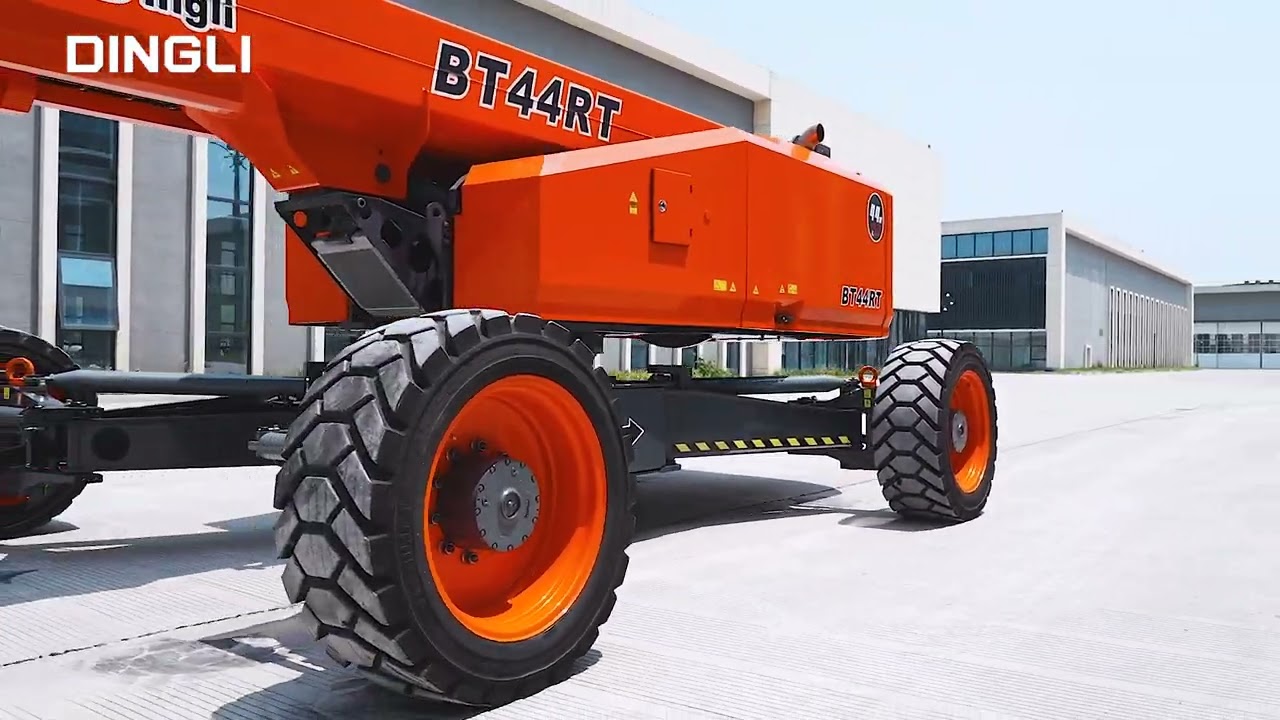 Zhejiang Dingli Brand New High-meter's boom lift——BT44RT - YouTube