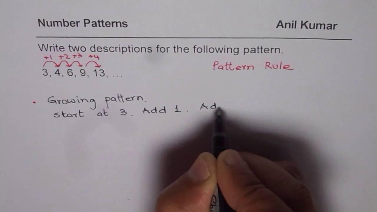 Describe a Pattern Increasing by Different Number in Two Ways - YouTube