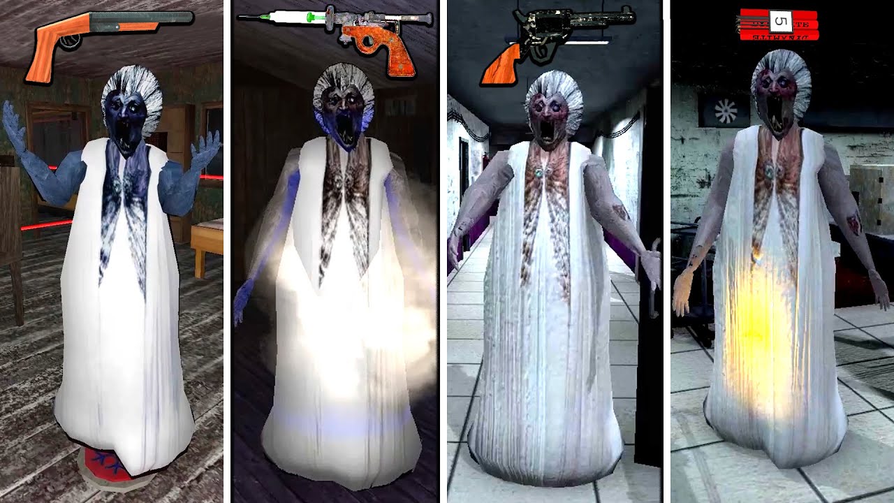 Angelene in Granny 1 2 3 4 All Remake Vs All New Weapons - YouTube