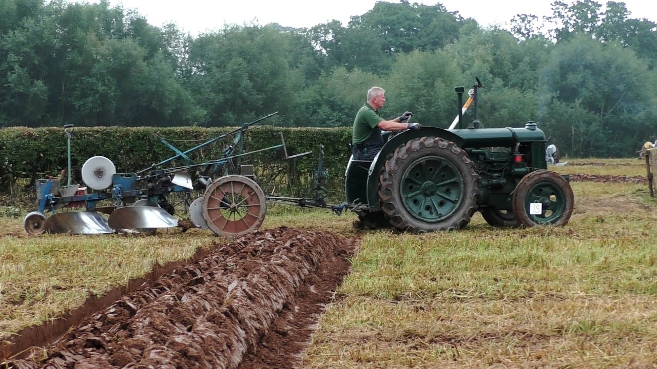 Fordson with trailing plough - YouTube