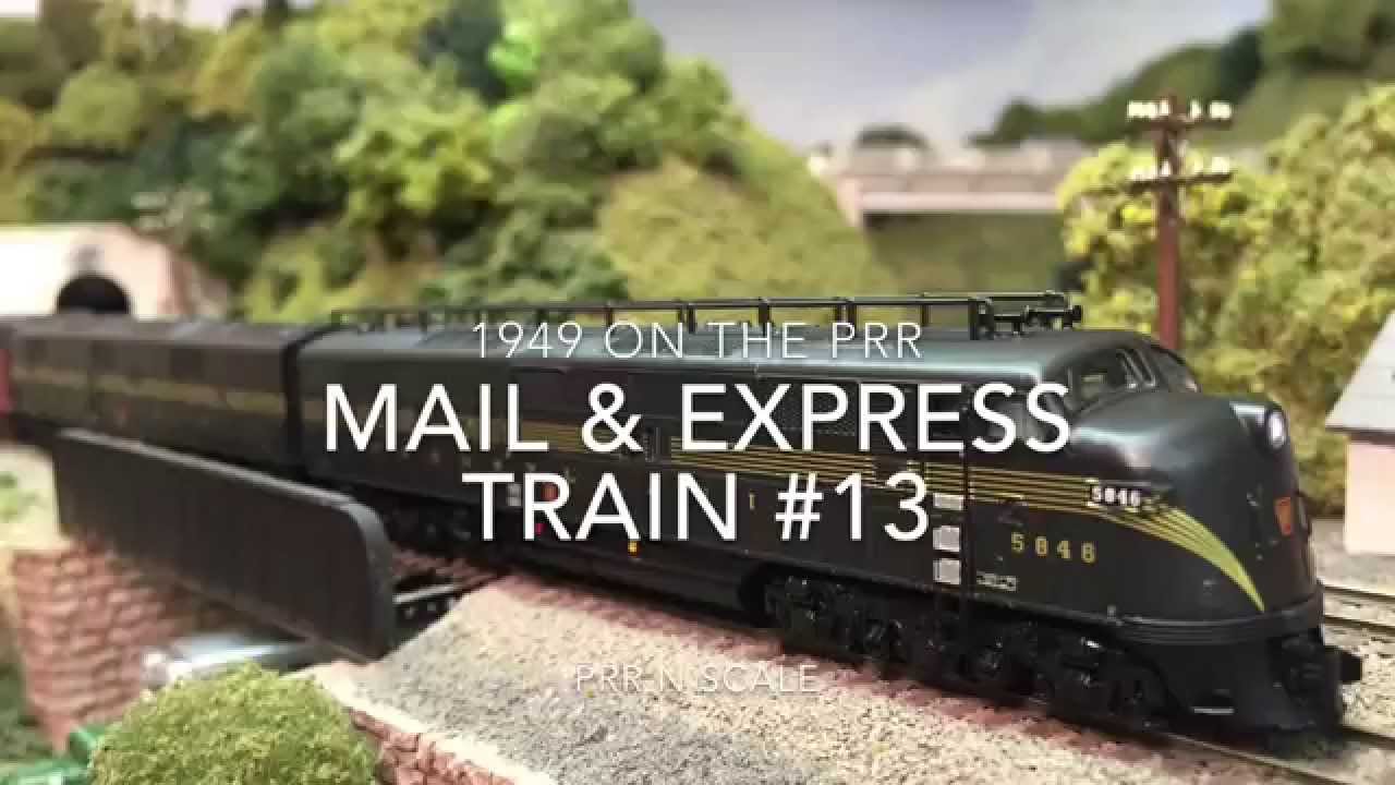PRR MAIL & EXPRESS TRAIN 1949 - N SCALE - YouTube