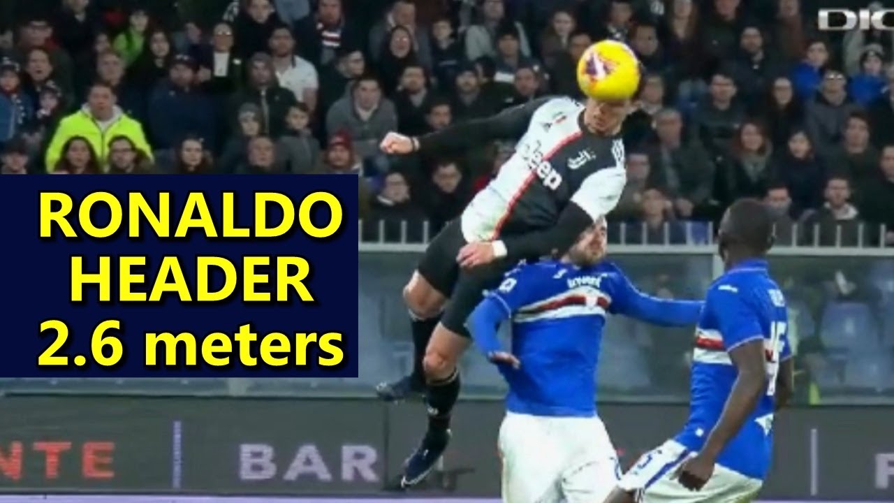 Ronaldo High Jump AMAZING HEADER Goal 2.6 meters? commentators are dumb ...