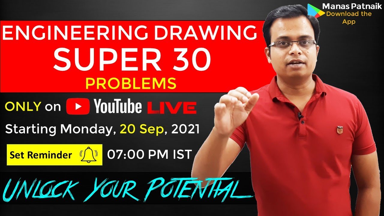 Super 30 Engineering Drawing Problems | LIVE on YOUTUBE for all my ...
