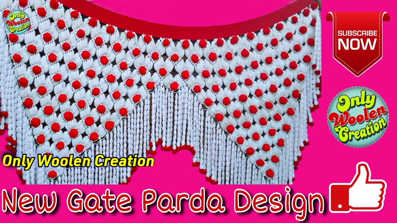new gate parda |woolen design |flower|toran design |new creation |gate ...