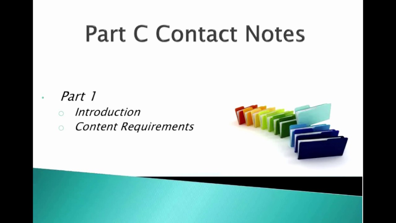 Part C Contact Notes: Documentation That Reflects Your Visit Part 1 ...