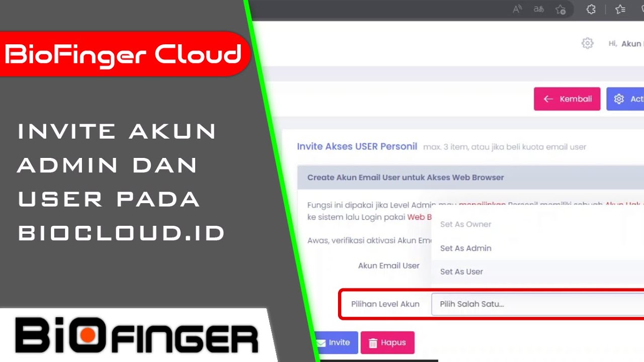 14. Tambah Email Akun Baru Level Admin atau Level User Pada biocloud.id - YouTube