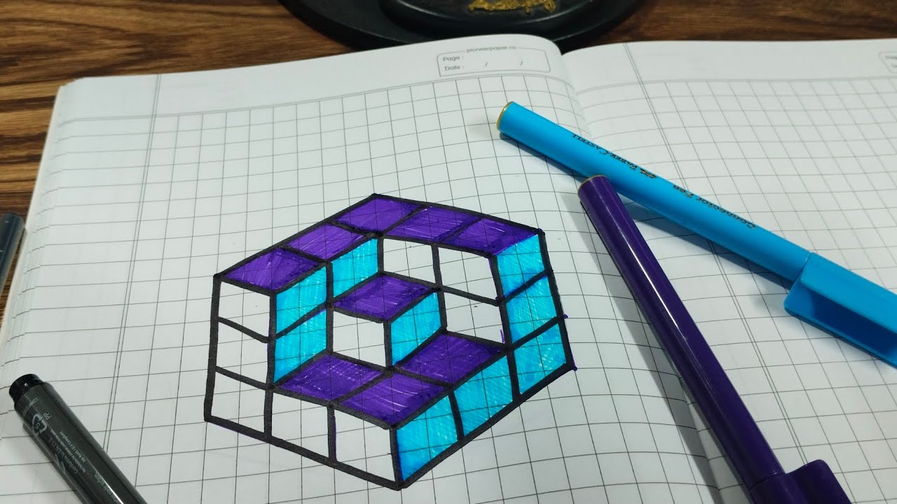 How to Draw a 3D Optical Illusion Step-by-Step | Mind-Blowing Art ...