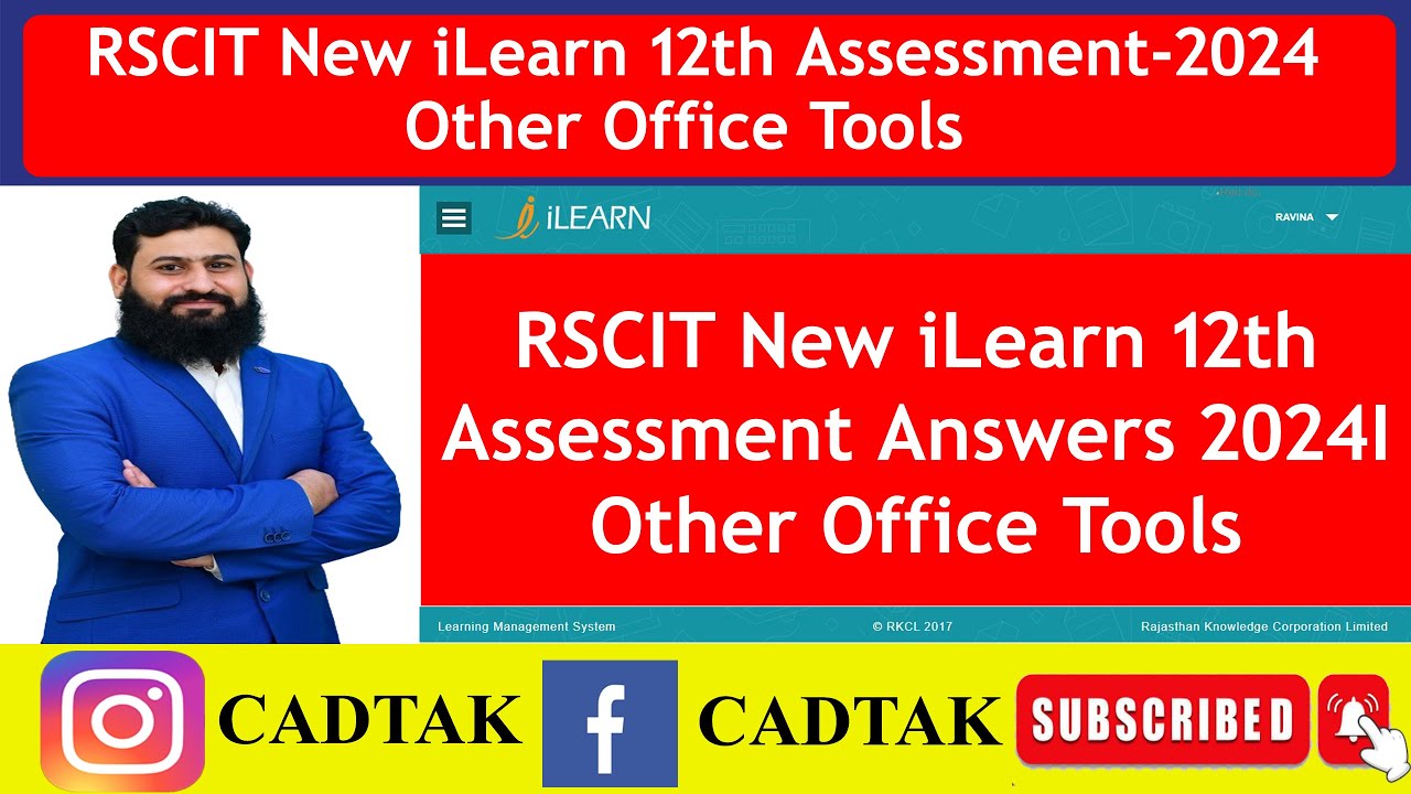 RSCIT New iLearn 12th Assessment Answers 2024 | - YouTube