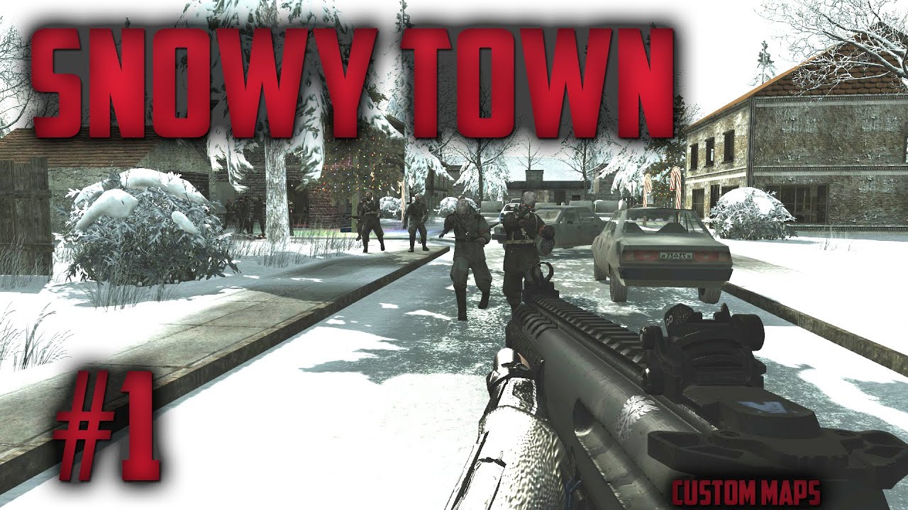 SNOWY TOWN #1 Zombie Custom Maps ll Armas - YouTube